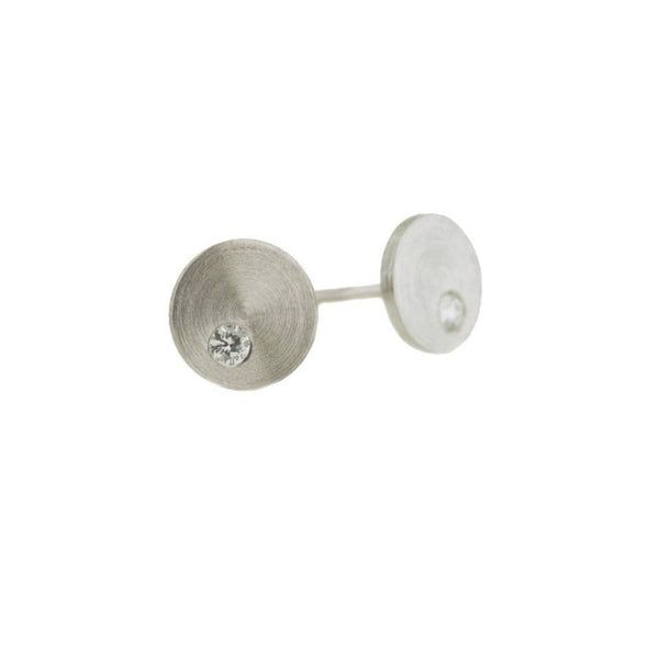 Group 1 - Offset | Disk Stud Earring in Platinum + Offset Diamond ...